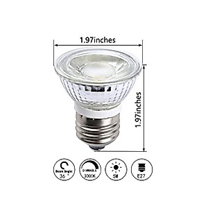 CTKcom 5W PAR16/HR16 LED Spotlight Bulb(4 Pack)- E26/E27 Base COB Flood Light Bulb 36 Degree 450LM 3000K Warm White 50W Halogen Bulb Equivalent LED Bulbs 110V~130V