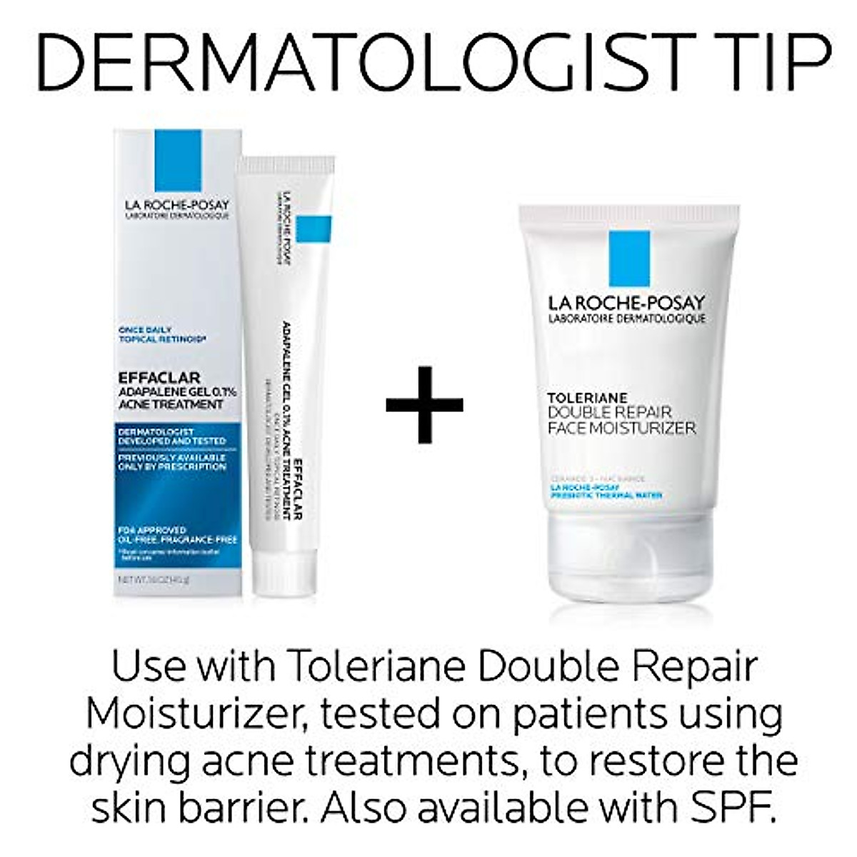 La Roche-Posay Effaclar Adapalene Gel 0.1% Acne Treatment, Prescription-Strength Topical Retinoid Cream For Face, Helps Clear and Prevent Acne and Clogged Pores