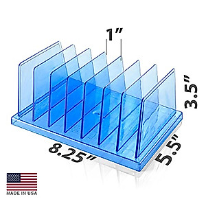 Officemate Blue Glacier Standard Sorter, 7 Compartments, Transparent Blue (23214)