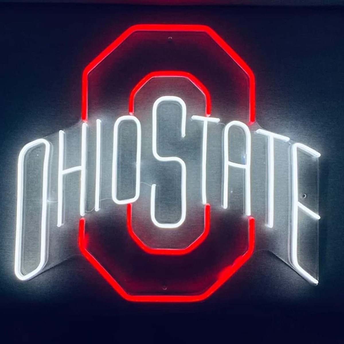 Oh io State Neon Sign, Oh io Led Sign For Bar Pub Club Store Party Man Cave Restaurant Hotel Home Wall Decor Size:45cm