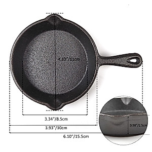 HAWOK Dia.3.9 inch Pre seasoned Cast Iron Mini Skillet set of 12……