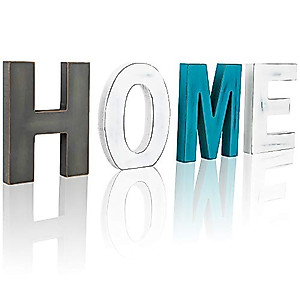 Solution4Patio Wooden Home Signs with Back Hanging Holes, Freestanding Cutout Words Table Centerpiece, Rustic HOME Letters for Living Room, Home Decor #D305A00