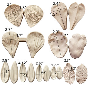 12set Gum Paste Flower Tools- Gumpaste Flower Molds and Fondant Flower Cutters Sugar Flower Cookie Cutter Sugar Paste Making tools for Fondant Wedding,Birthday Cake Decorating