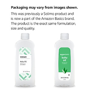 Amazon Basics Baby Oil with Aloe Vera & Vitamin E, 20 Fl Oz (Pack of 1) (Previously Solimo)