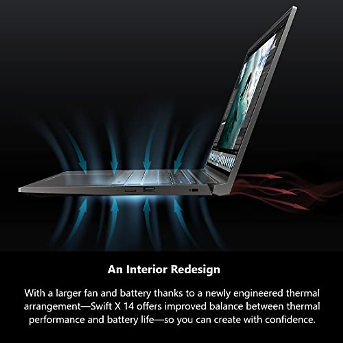 Acer Swift X 14 SFX14-71G-5911 Creator Laptop | 14.5" 2560 x 1600 (120Hz, 100% sRGB) | Intel i5-13500H | NVIDIA GeForce RTX 3050 Laptop GPU | 16GB LPDDR5 | 512GB Gen 4 SSD | Killer Wi-Fi 6E , Gray