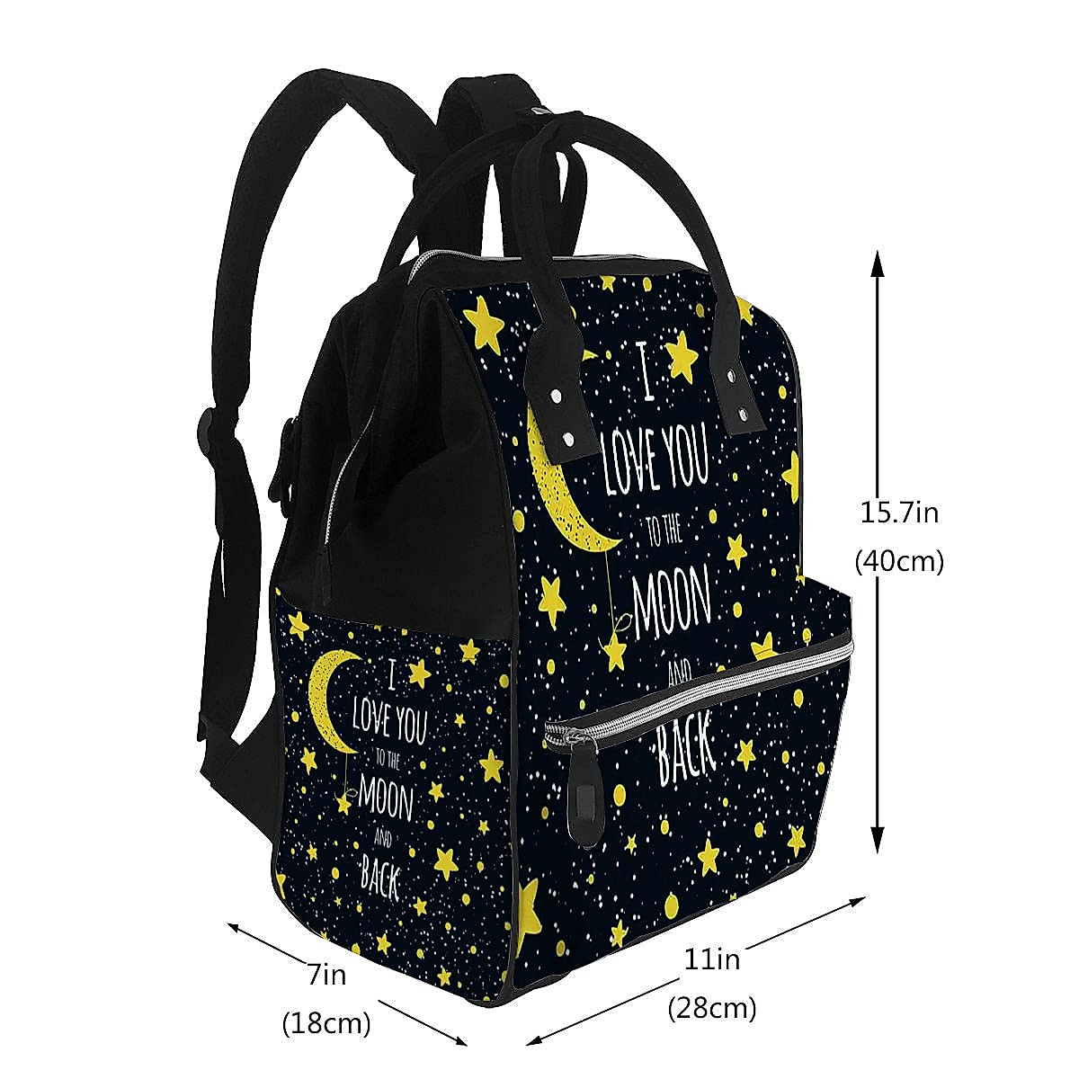 Sky Full of Moon and Star Diaper Bags Backpack I Love You to The Moon and Back St Valentines Day Inspirational Quote Travel Mom Backpack