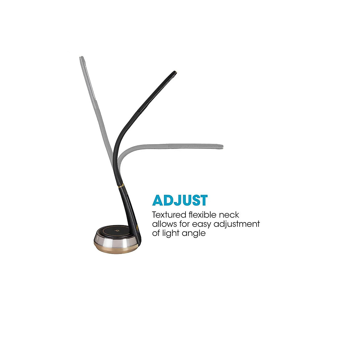 Ottlite Wellness Series Wireless Charging Lamp -Black & Gold