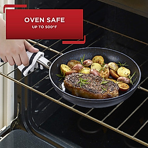 T-fal HeatMaster Nonstick Sauté Pan 12 Inch Induction Oven Broiler Safe 500F Cookware, Pots and Pans, Dishwasher Safe Black and Blue