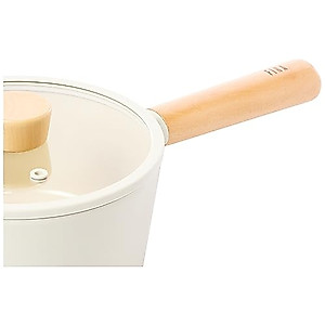 NEOFLAM FIKA Sauce Pan for Stovetops and Induction | Wood Handle and Glass Lid | Made in Korea (7" / 1.7qt)
