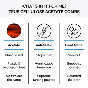 ZEUS Folding Mustache Comb, Handmade Saw-Cut Best Moustache Pocket Comb - (Tortoiseshell) - K12