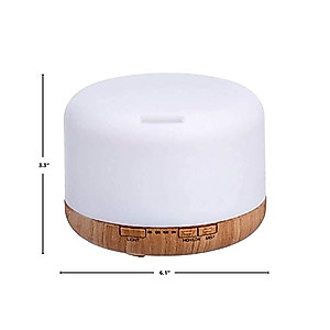Amazon Basics 500ml Ultrasonic Aromatherapy Essential Oil Diffuser, Classic Wood Grain Base, Includes Timer and 7-Color Night Light