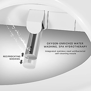 Bejoan Bidet Toilet Seat Electronic X3, Endless Warm Water, Heated Smart Bidet Seat with Warm Air Dryer, Deodorizer, Nightlight, Prewetting, Remote Control, Self Cleaning, White - Elongated