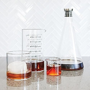 Cocktail Jigger For Bartending - Ethan + Ashe - Lab Series - Durable Borosilicate Glass - 15ml, 30ml, 45ml, and 60ml Measuring Cup In One