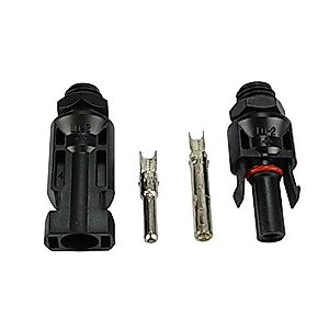 TEMCo 30A Solar Panel PV Cable Direct Box Connector Screw (2 Pair M/F)