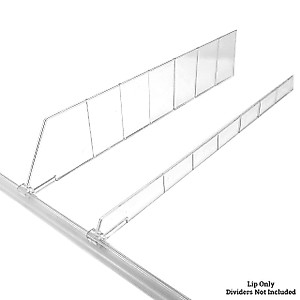 Adhesive Universal Shelf Lip for Adjustable Shelf Dividers, 48" L x .75" H, 10 Pack