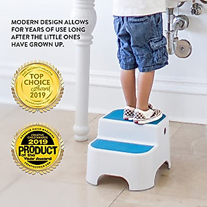 Prince Lionheart Dual Height UPPY2 Step Stool, Perfect Step Stool for Potty Training and in The Kitchen to Wash Hands, Grippy Non-Slip Top, Sturdy Base with Non-Slip Feet,