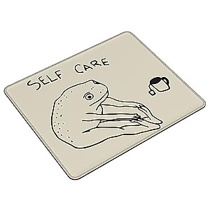 Jakayla Frog Mouse Pad with Non Slip Rubber Base, Mousepad with Stitched Edge, Waterproof Cute Gaming Mouse Pad for Computer Home Office Gaming Working 9.5" x7.9" - Self Care 165A