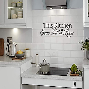 This Kitchen is Seasoned with Love Quotes Wall Stickers Kitchen Art Decorations Vinyl Home Décor