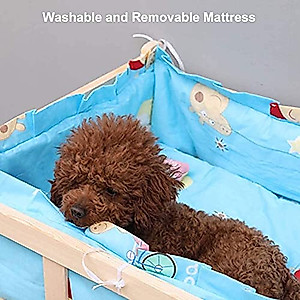 ZAQI Raised Dog Bed,Wood Elevated Dog Bed Extra Large,Outdoor Chew Proof Pet Cooling Mat for Sleeping,Waterproof Dog Cot Raised Off Ground (Size : X-Large)