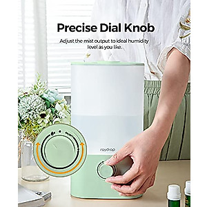 raydrop Cool Mist Humidifier Diffuser, 2.5L Essential Oil Diffuser, Top Fill Humidifier for Bedroom, Home and Office, Baby Humidifier with Adjustable Mist Output, Sleep Mode, Auto Shut Off