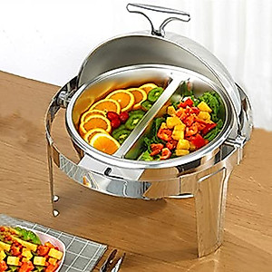 Chafing Dishes and Food Warmers Set 6L Electric Food Warmers Buffet Server for Parties Stainless Steel Chafing Dish Catering Restaurant Kitchen Utensils (1/2 Size PAN)
