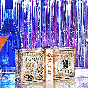 GripIt Crystal Money Bag Purse for Women Handbags Diamond Evening Purses and Clutches Wedding Glitter Money Clutch,Gold