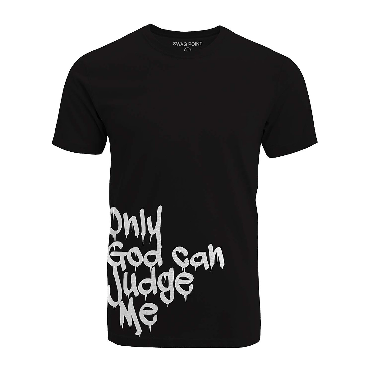 Swag Point Men’s Graphic T Shirts – 100% Cotton Casual Streetwear Hipster Hip Hop Tshirts Short Sleeve Print Tops ONLY GOD CAN XL