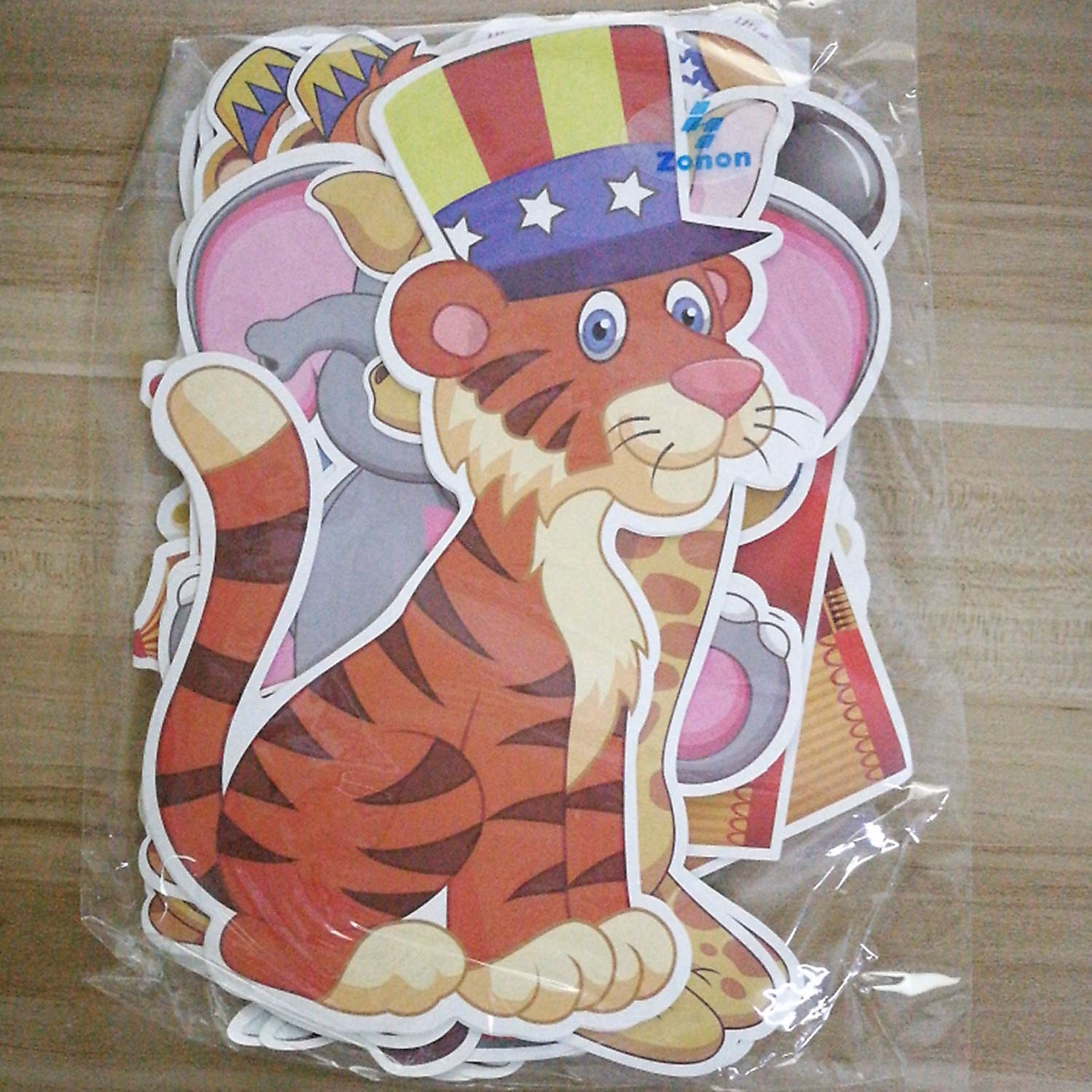 Zonon 24 Pieces Carnival Cutouts Party Supplies, Circus Theme Birthday Party Favors Circus Animals, Clown Performers Carnival Party Decoration