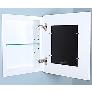 Fox Hollow Furnishings 11x14 Compact Portrait Recessed Mirrored Medicine Cabinet (White)