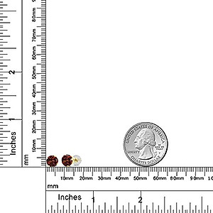 Gem Stone King 14K Gold Gemstone Birthstone Solitaire Stud Earrings | Round 6MM | Gold Earrings for Women