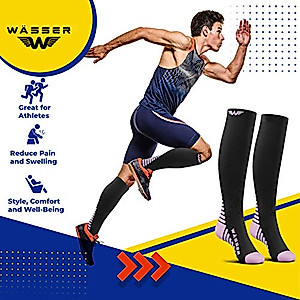 Compression Socks for Nurses Men & Women - Fitness Travel Pregnancy Circulation