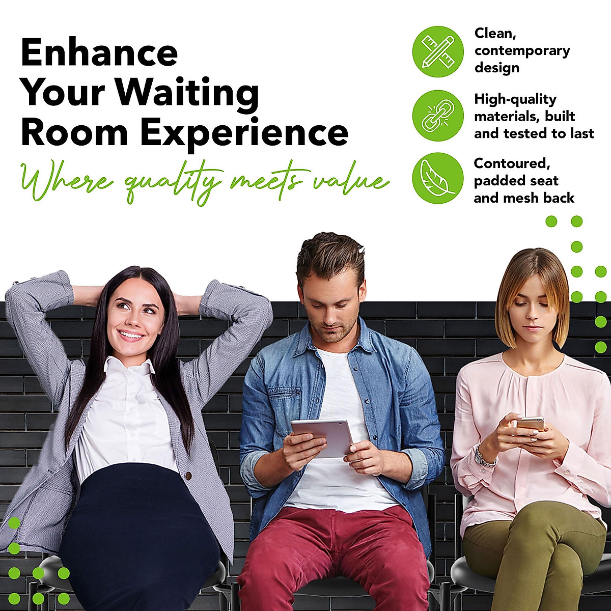 HON Scatter Armless Stacking Guest Chair, Black