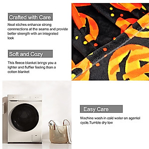 YISUMEI Halloween Blanket, Soft and Cozy Reversible Jack O Lantern Pumpkin Pattern Throw, Spooky Funny Horror Ambiance Sense Decor (50x60 Inches)