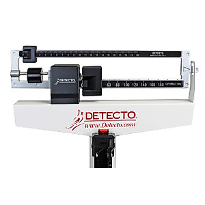 DETECTO 2391 Mechanical Weigh Beam Physician's Scale with Height Rod, Kilograms Only 200 kg x 100 g