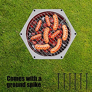 EJPTOYS Yegbong-Outdoor Heat Resistant Fiberglass Fire Pit Mat, BBQ Mat, Hexagon BBQ Mat Fire Pit Mat. Fire Mat Deck Protection. Suitable for Outdoor Decks, Grass, Patios, Grounds.
