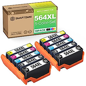 S SMARTOMNI Compatible 564 XL Ink Cartridge Replacement for HP 564XL 564 for HP Photosmart 7520 D7560 C6350 B8550 B110c Estation C510a Premium C309a C310c C410b Deskjet B210b(Photo Black Included)
