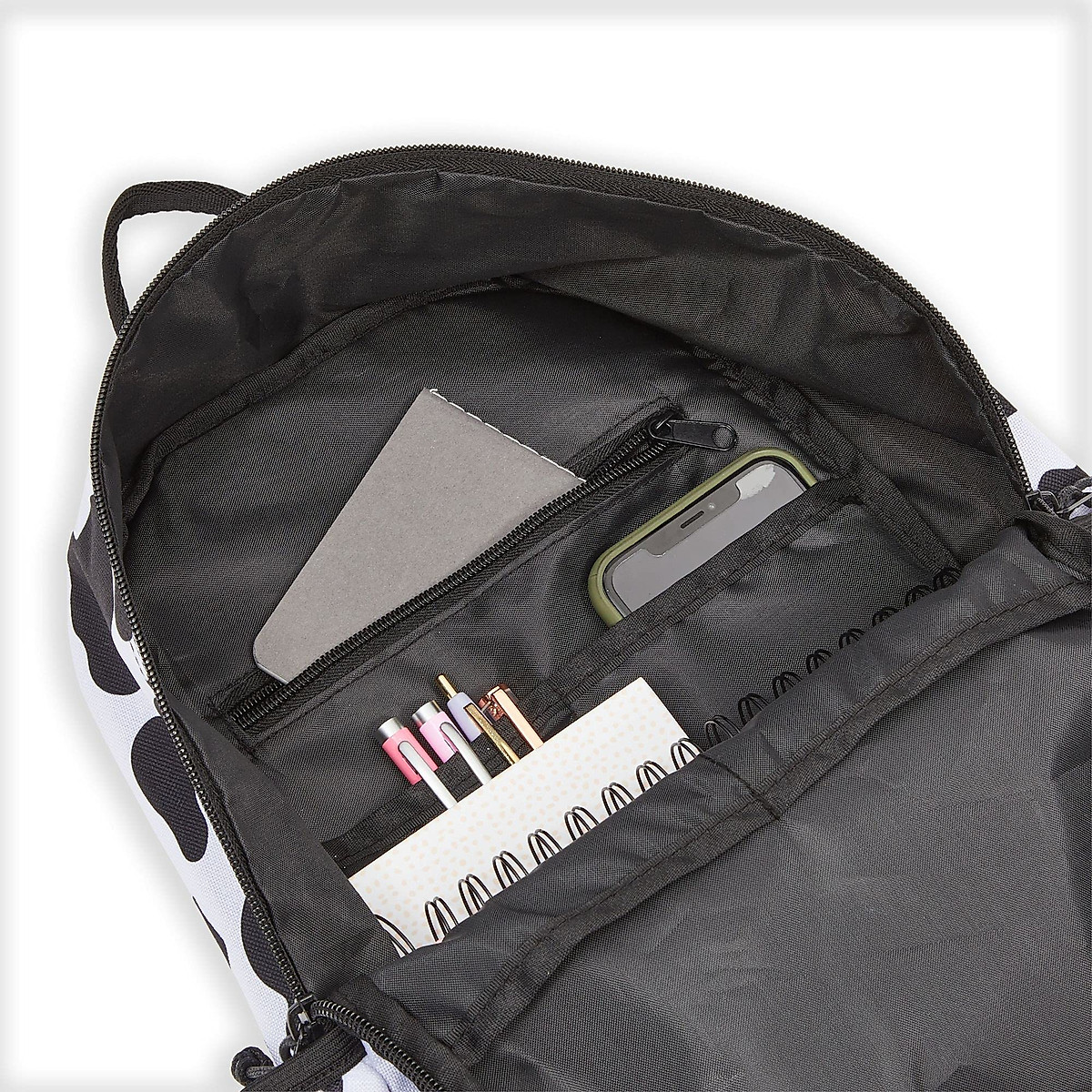 Zodaca Mini Cow Print Backpack for Women and Girls (12.5 x 4.5 x 15 In)