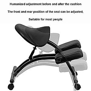 Kneeling Chairs Ergonomic Saddle Posture Correction Kneel Stool Home Office Chair Comfortable Computer Chair Relieving Back and Neck Pain (Size : 60×46×50cm)