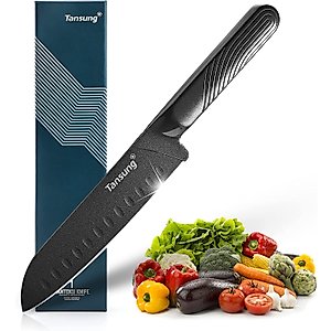 TANSUNG Santoku Knife Ultra Sharp Chef Kitchen Knife Cutting Cooking Knife with Durable Stainless Steel Nonstick Blade Ergonomic Handle for Home Gourmet Restaurant Cooker Gift