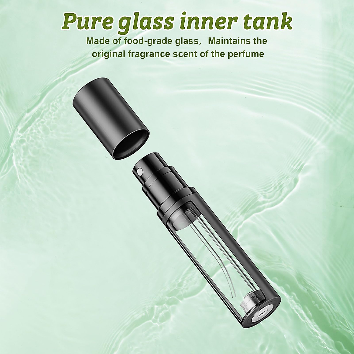 SixTmoon Perfume Atomizer Bottle, Portable Refillable Perfume Bottle Sprayer Leakproof, Travel Mini Size Cologne Sprayer for Men Women, 8ml (Black)