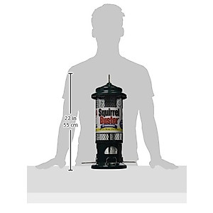 Squirrel Buster Standard Squirrel-proof Bird Feeder w/4 Metal Perches, 1.3-pound Seed Capacity, garden green