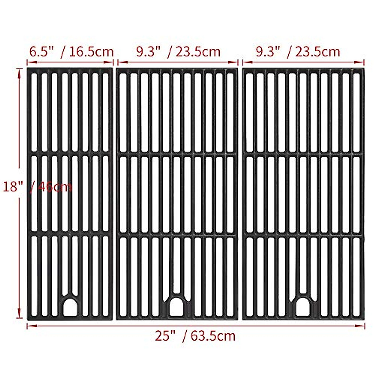 Rejekar Cast Iron Grill Grates Cooking Grid Parts 18" for Charbroil Performance 463377017, 463376018P2, 463376117, 463377117, 463673617 475 4 Burner Cart Liquid Propane Gas Grill, 5-Burner 463347519