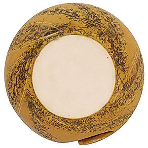 abhandicrafts Make Mom Feel Special on Mother's Day - 6 Inch Yellow Green Ceramic Brown Yarn Bowl for Knitting, Crochet for Moms Antique Hand Carved Leaf by Indian Artistians