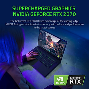 Razer Blade 15 Base Gaming Laptop 2020: Intel Core i7-10750H 6 Core, NVIDIA GeForce RTX 2070 Max-Q, 15.6" FHD 1080p 144Hz, 16GB RAM, 512GB SSD, Chroma RGB, Thunderbolt 3, Black (Renewed)