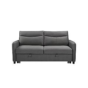 74.5" W Futon Loveseat W/Pull Out Sleeper Couch Bed and 2 Pillows,3 in 1 Reclining Backrest Love Seat Convertible Queen Size Sleeper&Sofabed for Home Apartment Office Living Room