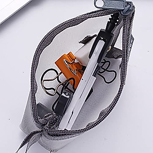 NUTSE 2023 New Portable Mesh Storage Bag, 6 Pieces Mesh Zipper Pouch, Mini Mesh Pouch Coin Purse, Multi-Purpose Small Storage Bag for Home Office Travel Accessories Organizer (White)