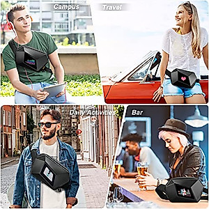 arimepi Sling Bag with LED Display, Cycling Travel Daypack, LED Sling Bag, LED Backpack, Men's and Women's Chest Waterproof Crossbody Bag