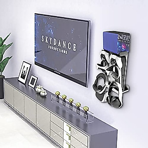 JDGPOKOO PS5 Wall Mount, 8 in 1 PS5 Wall Mount Kit with PSVR2 and PS5 Controller Holder & PSVR 2 and Headphone Hanger & Game Storage Stand for Playstation 5 (Disc & Digital Edition) & Playstation VR2