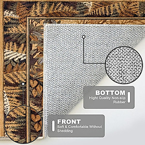 Lgglovelin Bear Area Rug, 3x4ft Living Room Bear Print Rug,Wild Animal Rug,Country Rustic Rug,Southwestern Woodland Rug,Indoor Non-Slip Rug,Bedroom Soft Rug,Washable Rug,Vintage Patchwork Cabin Rug.