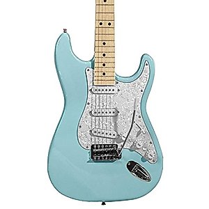 Sawtooth ST-ES-DBLP Daphne Blue Electric Guitar with Pearl White Pickguard